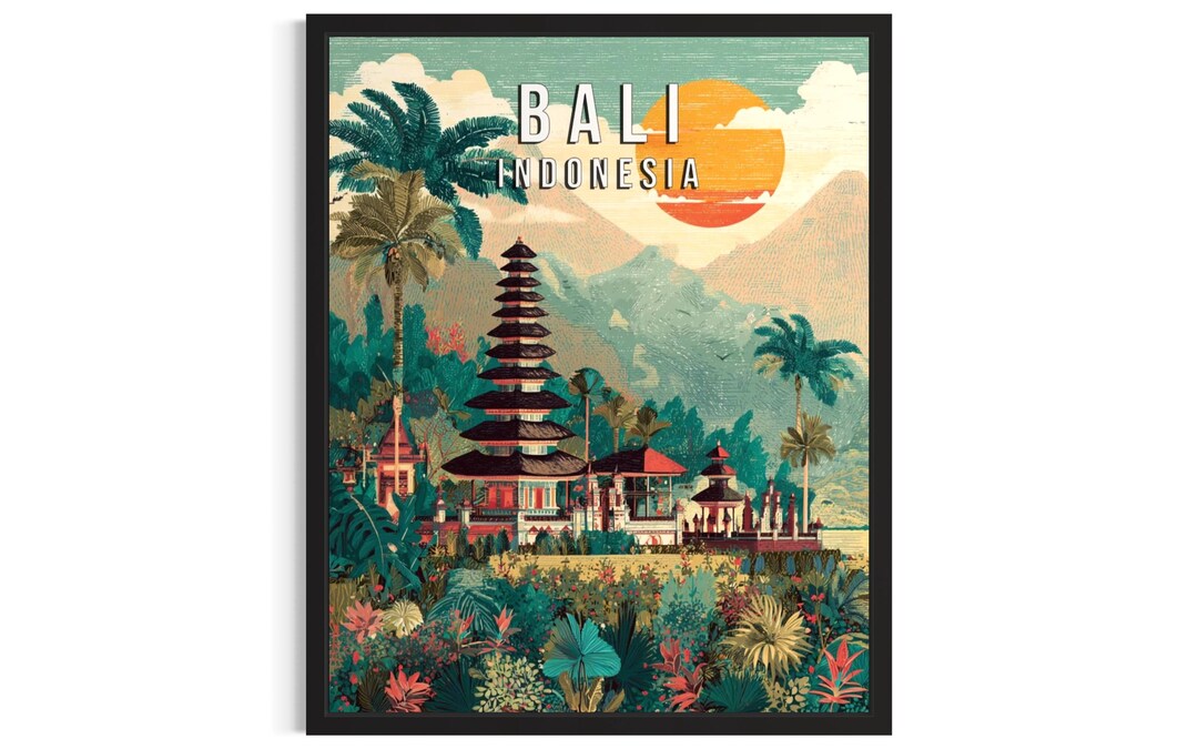 Bali Indonesia International Cities Poster Art Print, Living Room Wall ...