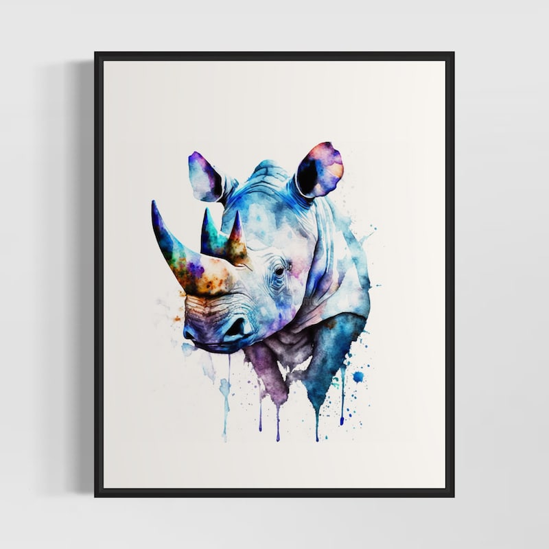 Rhino Art Print - Etsy