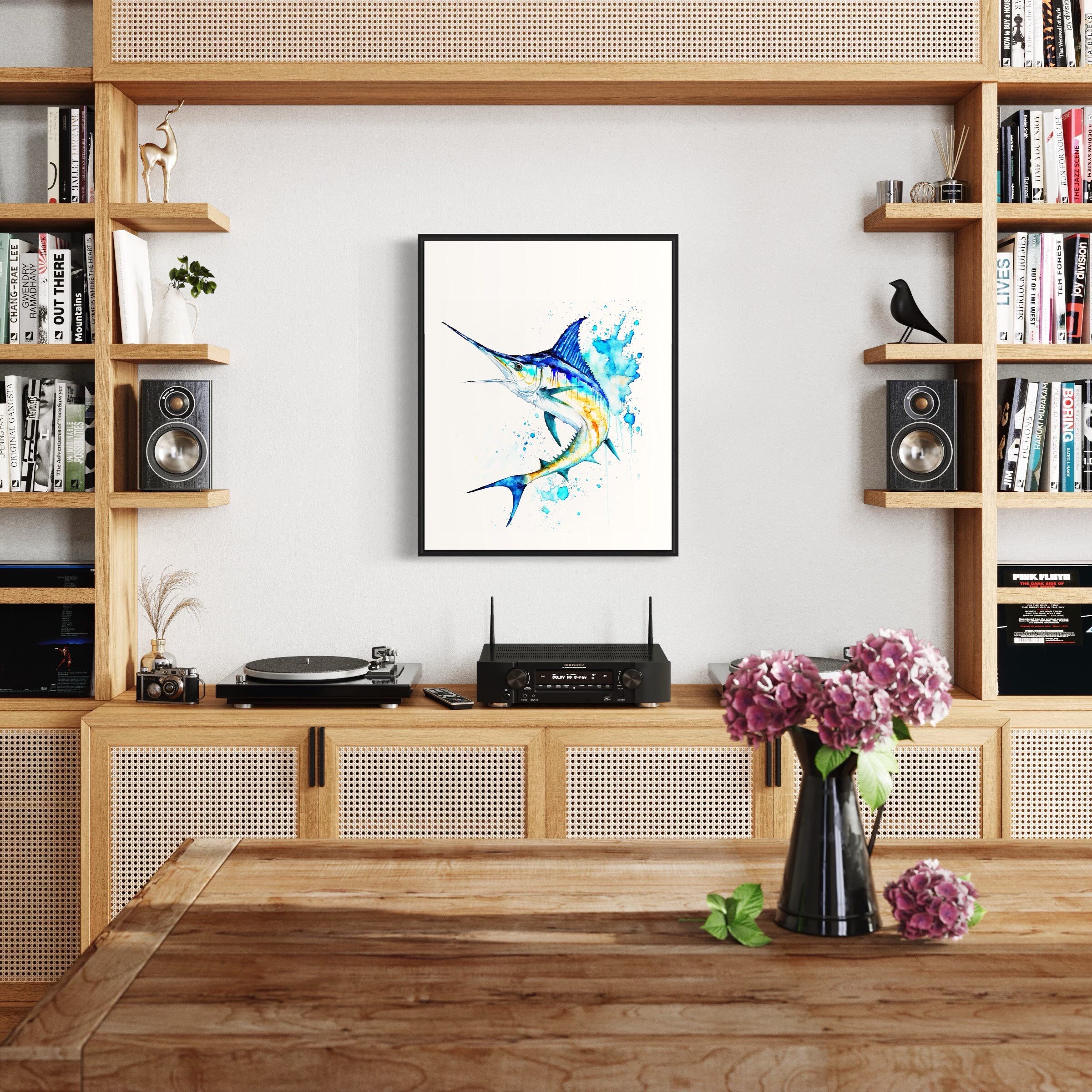 Billfish Watercolor Art Print, Billfish Painting Wall Art Decor ...