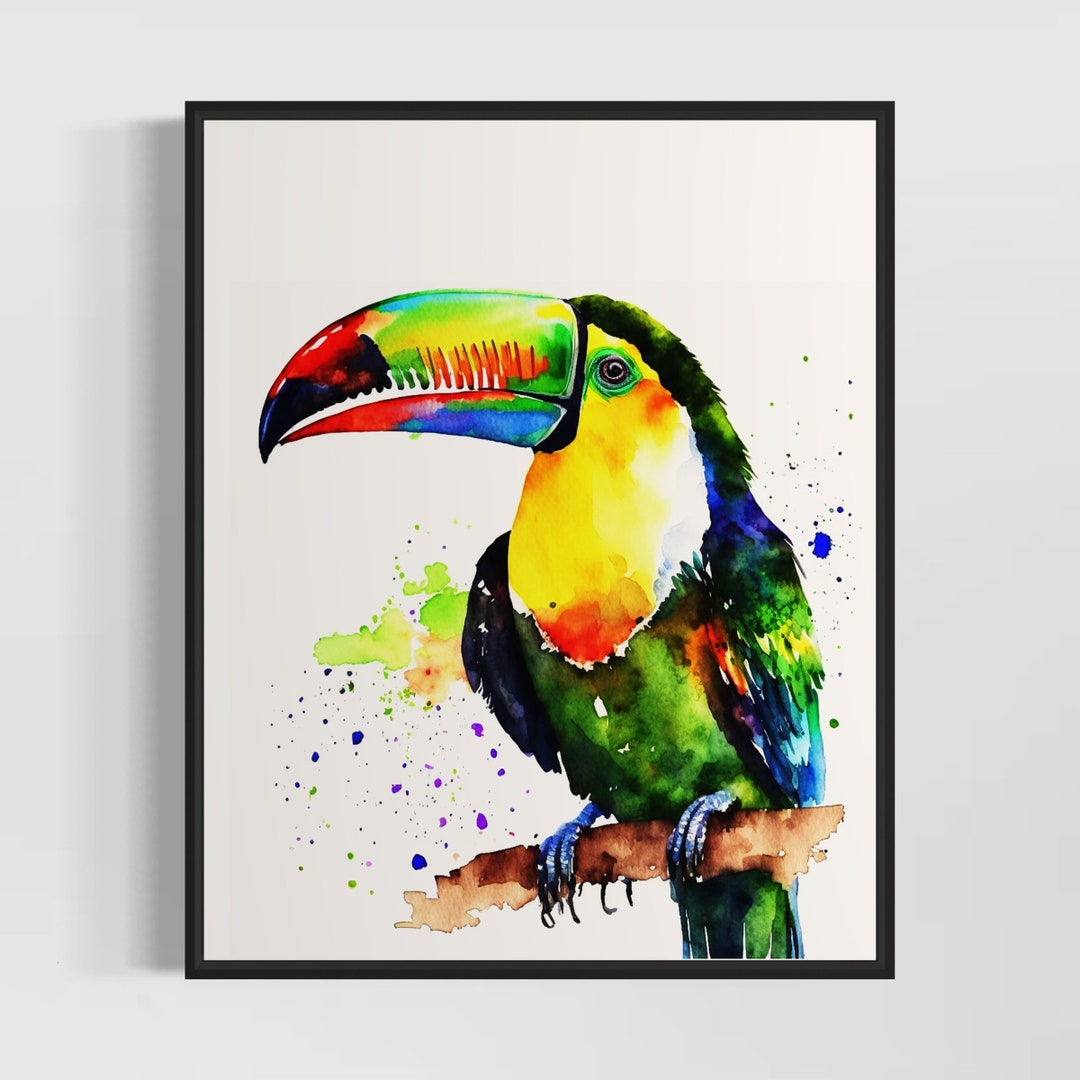 Keel Billed Toucan Watercolor Art Print, Keel Billed Toucan Painting ...
