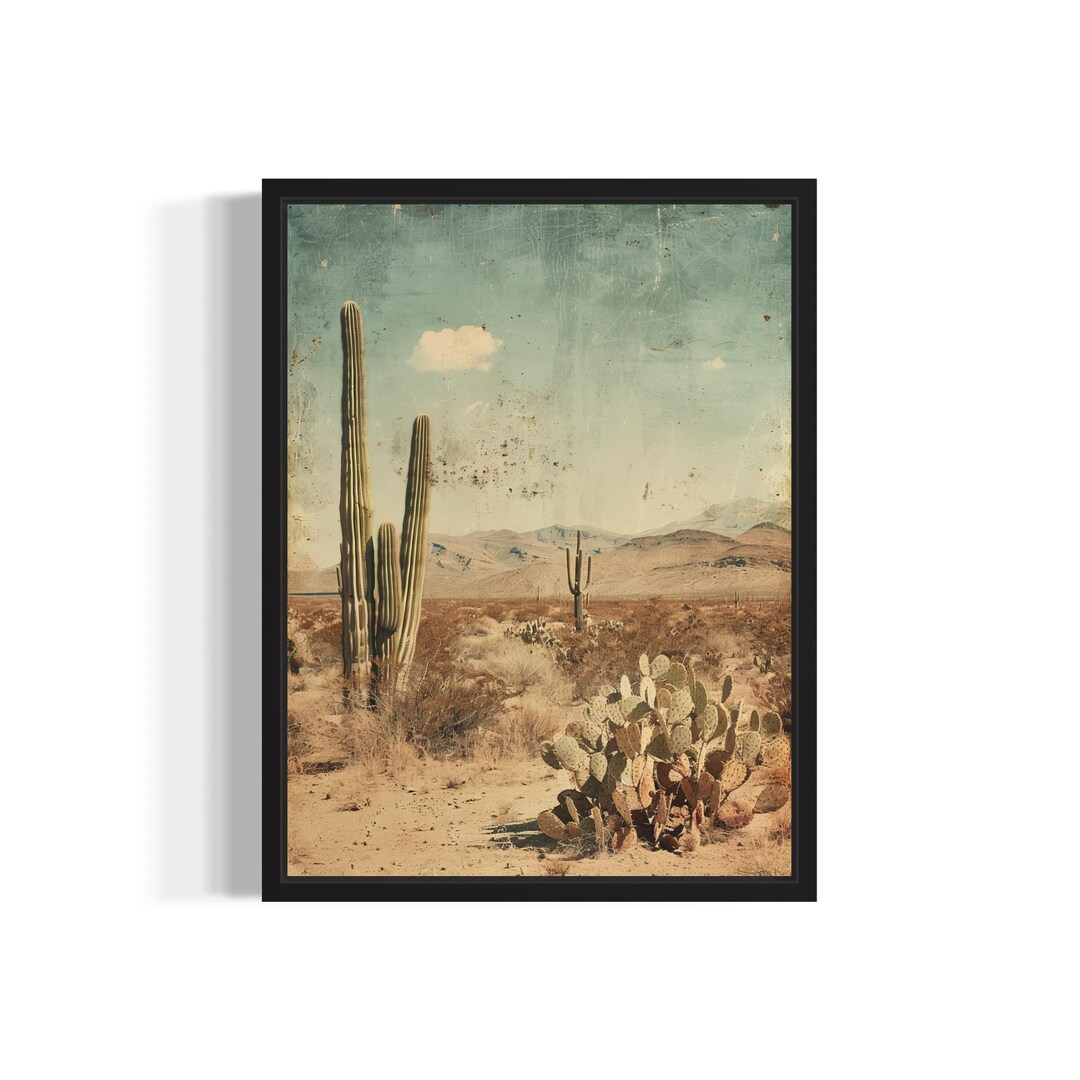 Desert Landscape Poster Art Print, Vintage Gothic Wall Art Painting ...