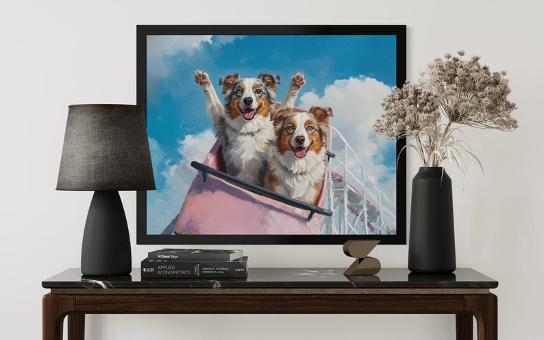 Australian Shepherds Poster Art Print, Living Room Wall Art Poster ...