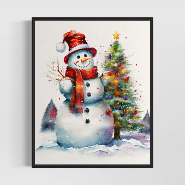 Snowman Print - Etsy