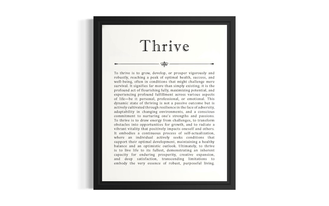 Thrive Motivational Quote Success Poster Art Print, Living Room Wall ...