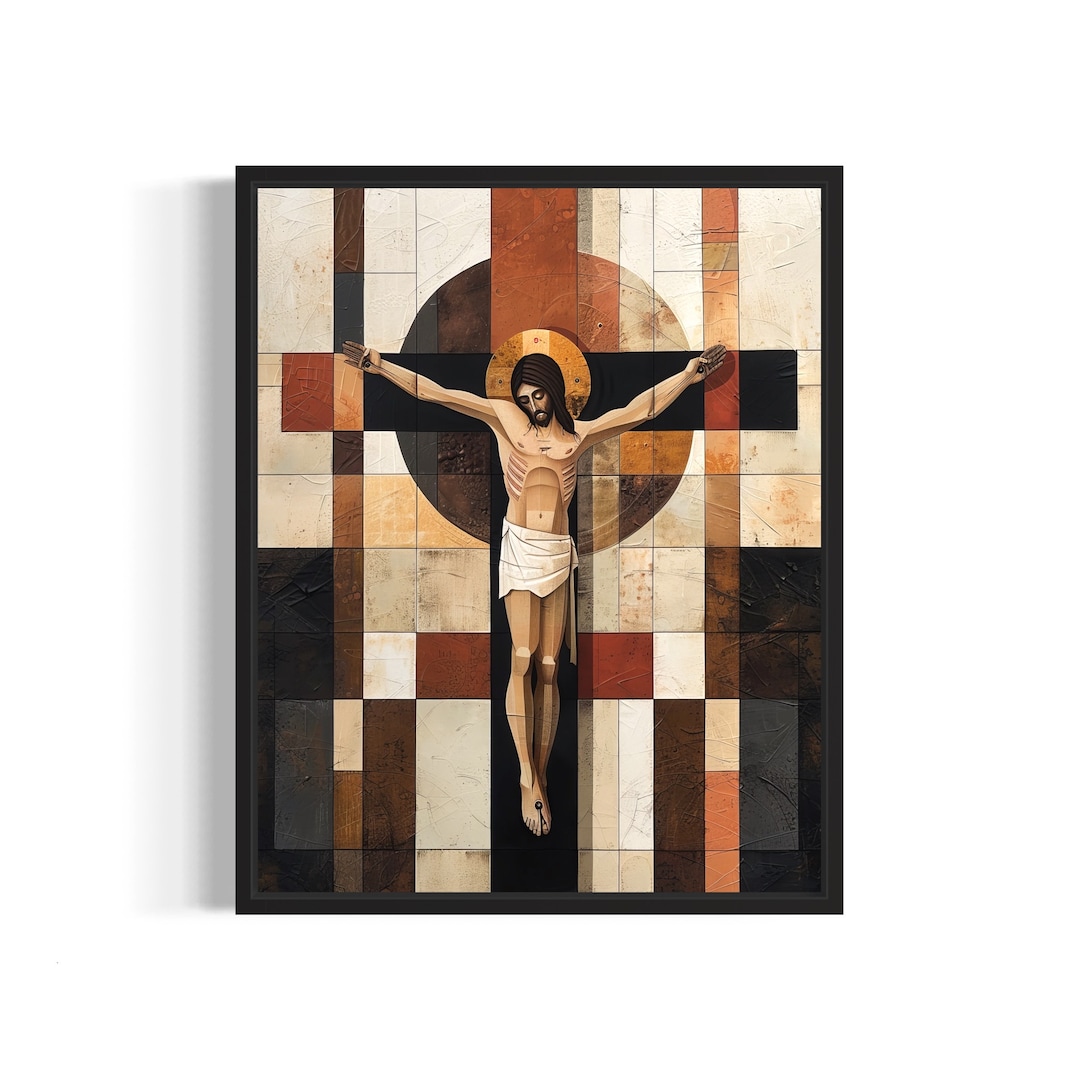 Jesus on the Cross Poster Art Print, Religious Christian Bible Painting ...