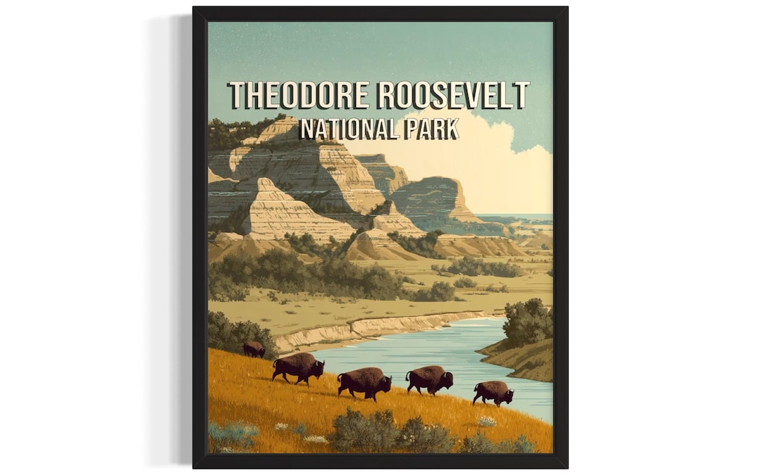 Theodore Roosevelt National Parks Poster Art Print, Living Room Wall ...