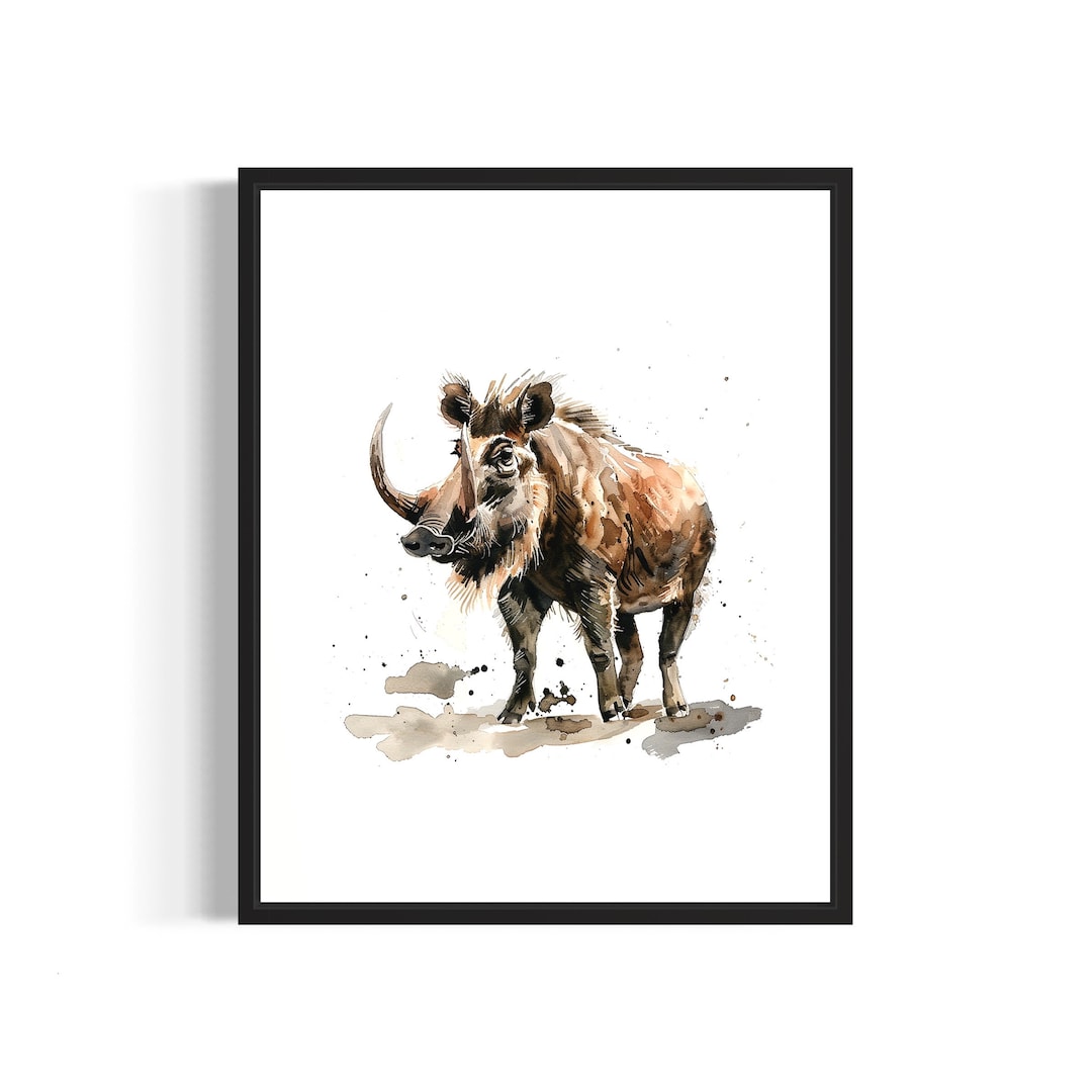 Warthog Watercolor Art Print Poster, Animal Painting Wall Art Decor - Etsy