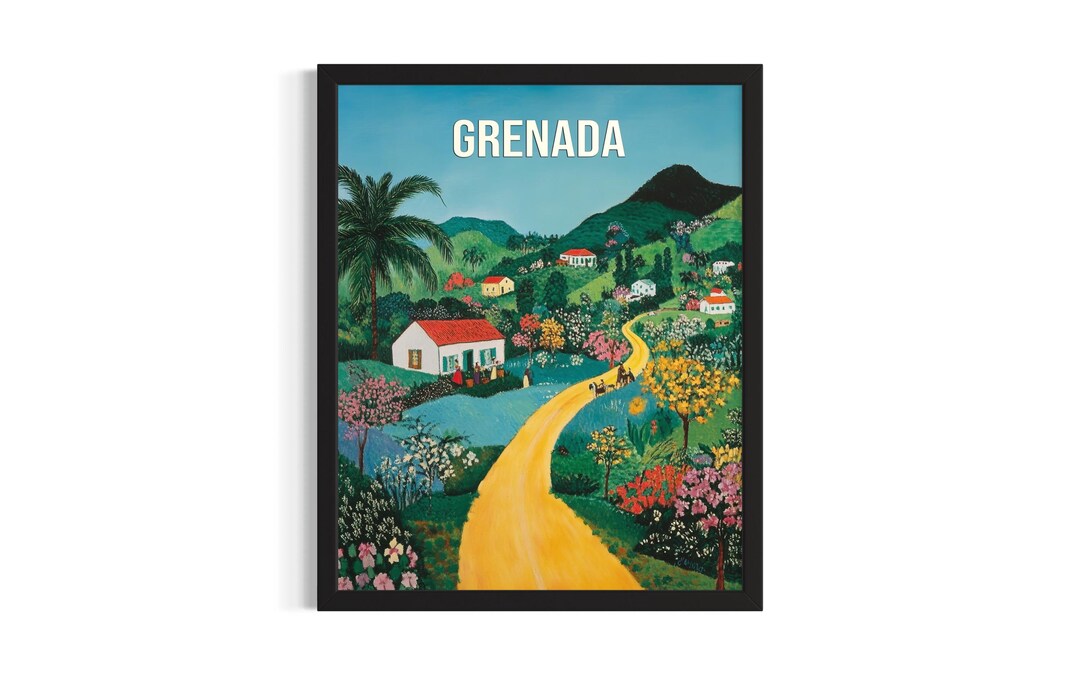 Grenada Counties Landmark Scenery Poster Art Print, Living Room Wall ...