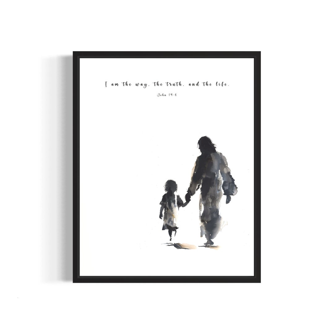 Jesus Poster Art Print, Religious Christian Bible Painting Wall Decor ...