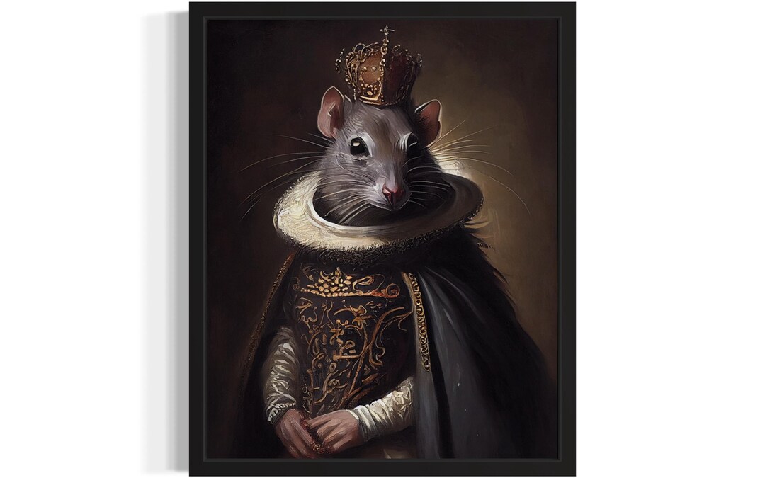 Queen Rat Art Print, Scary Spooky Gothic Wall Art Painting Decor Photo ...
