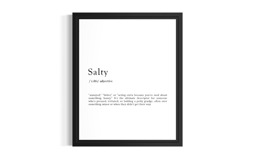 Salty Genz and Millenial Slang Poster Art Print, Living Room Wall Art ...