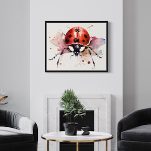Ladybug Watercolor Art Print, Ladybug Wall Art Poster, Original Artwork ...