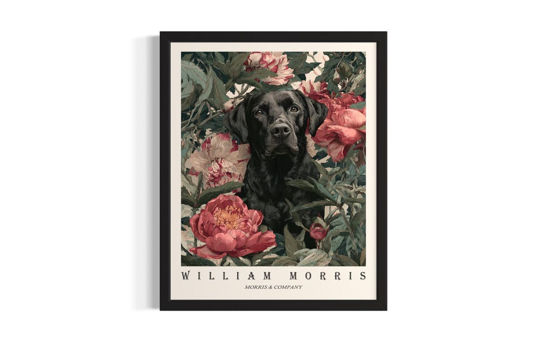 Labrador Retriever William Morris Dogs Poster Art Print, Living Room ...
