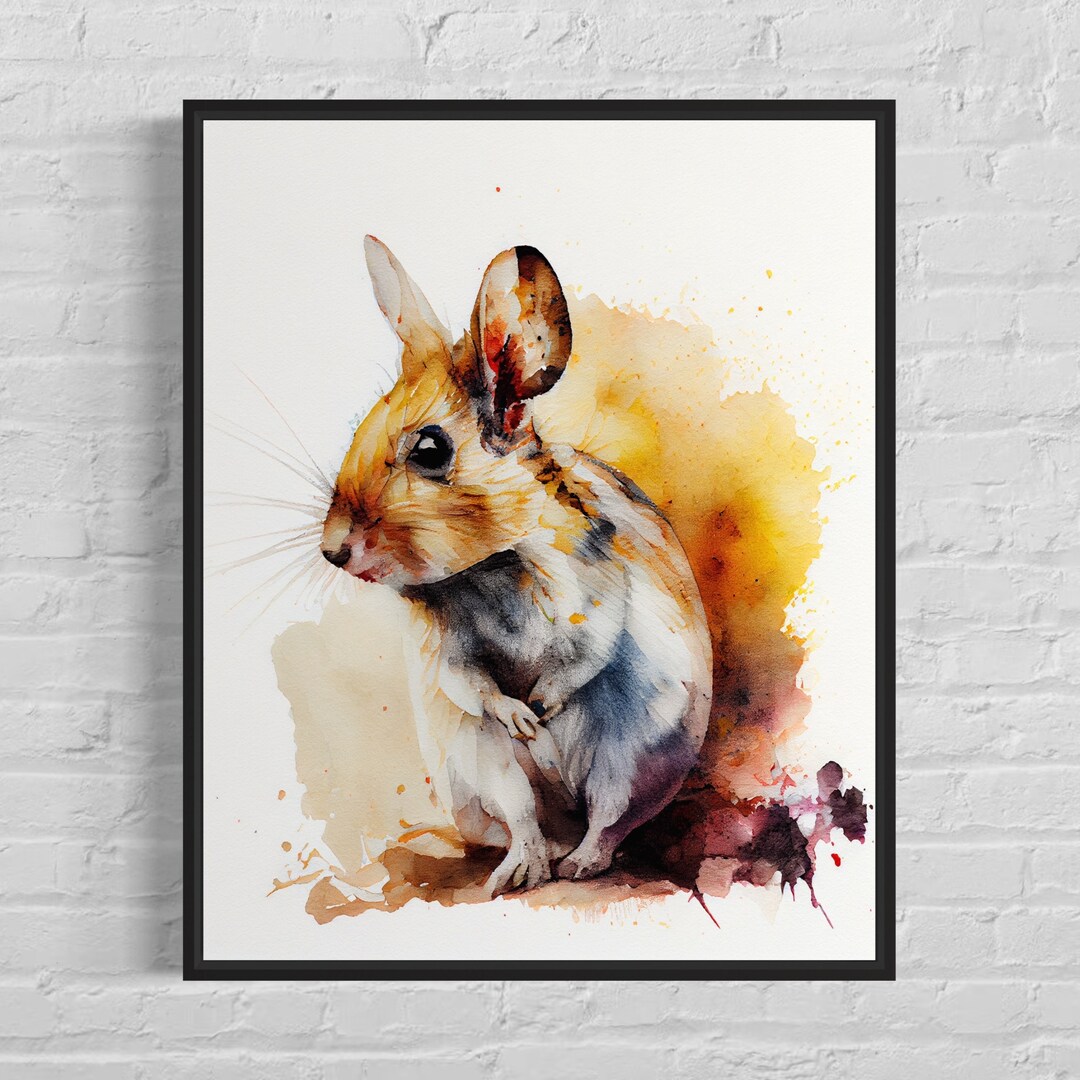 Jerboa Watercolor Art Print, Jerboa Painting Watercolor, Jerboa ...