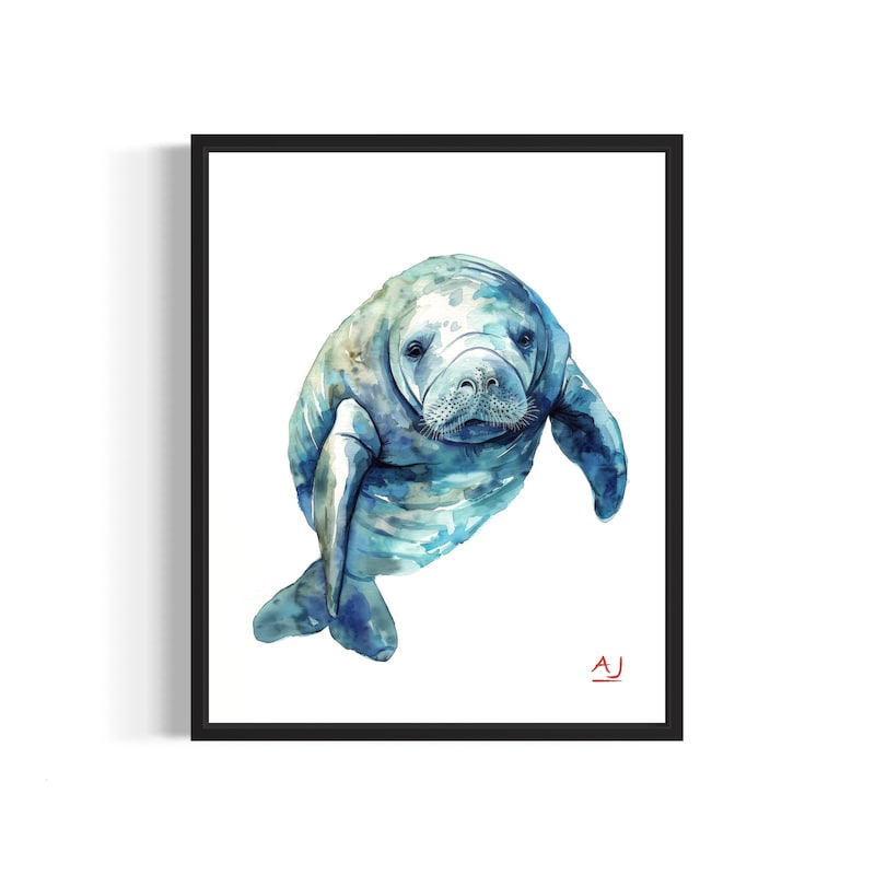 Manatee Art - Etsy