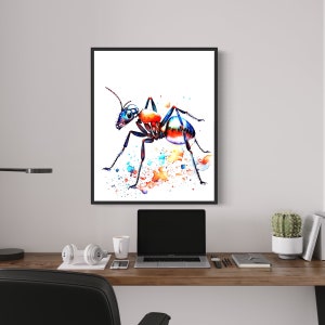Ant Insect Watercolor Art Print, Ant Painting Wall Art Decor, Original ...