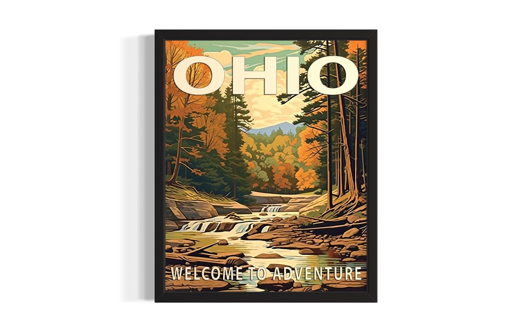 Ohio Scenery States Poster Art Print, Living Room Wall Art Poster ...