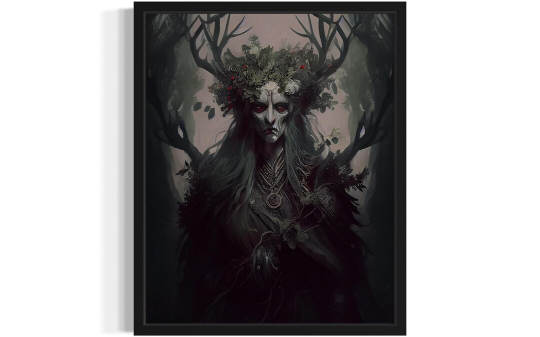 Druid of the Forest Bat Art Print, Scary Spooky Gothic Wall Art ...
