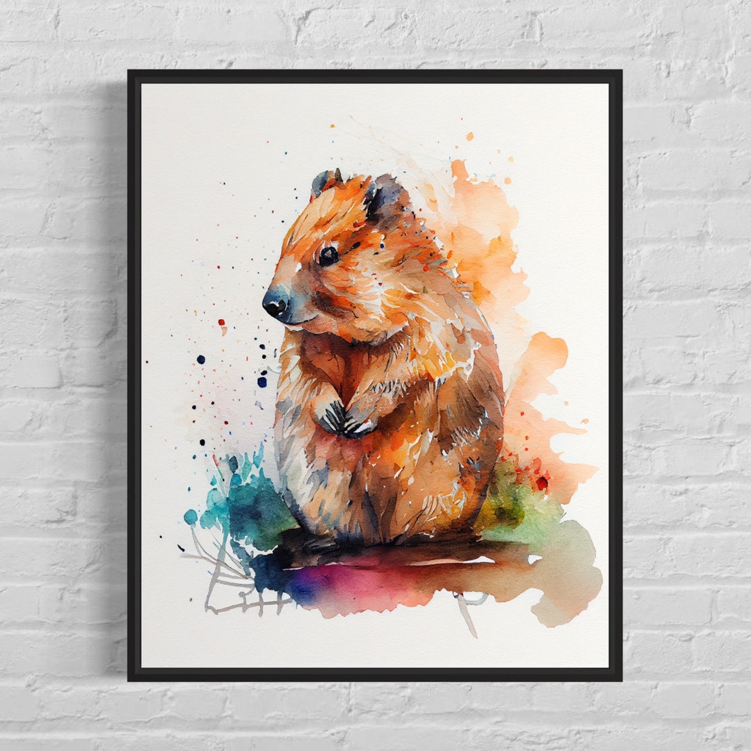 Quokka Watercolor Art Print, Quokka Painting Watercolor, Quokka ...