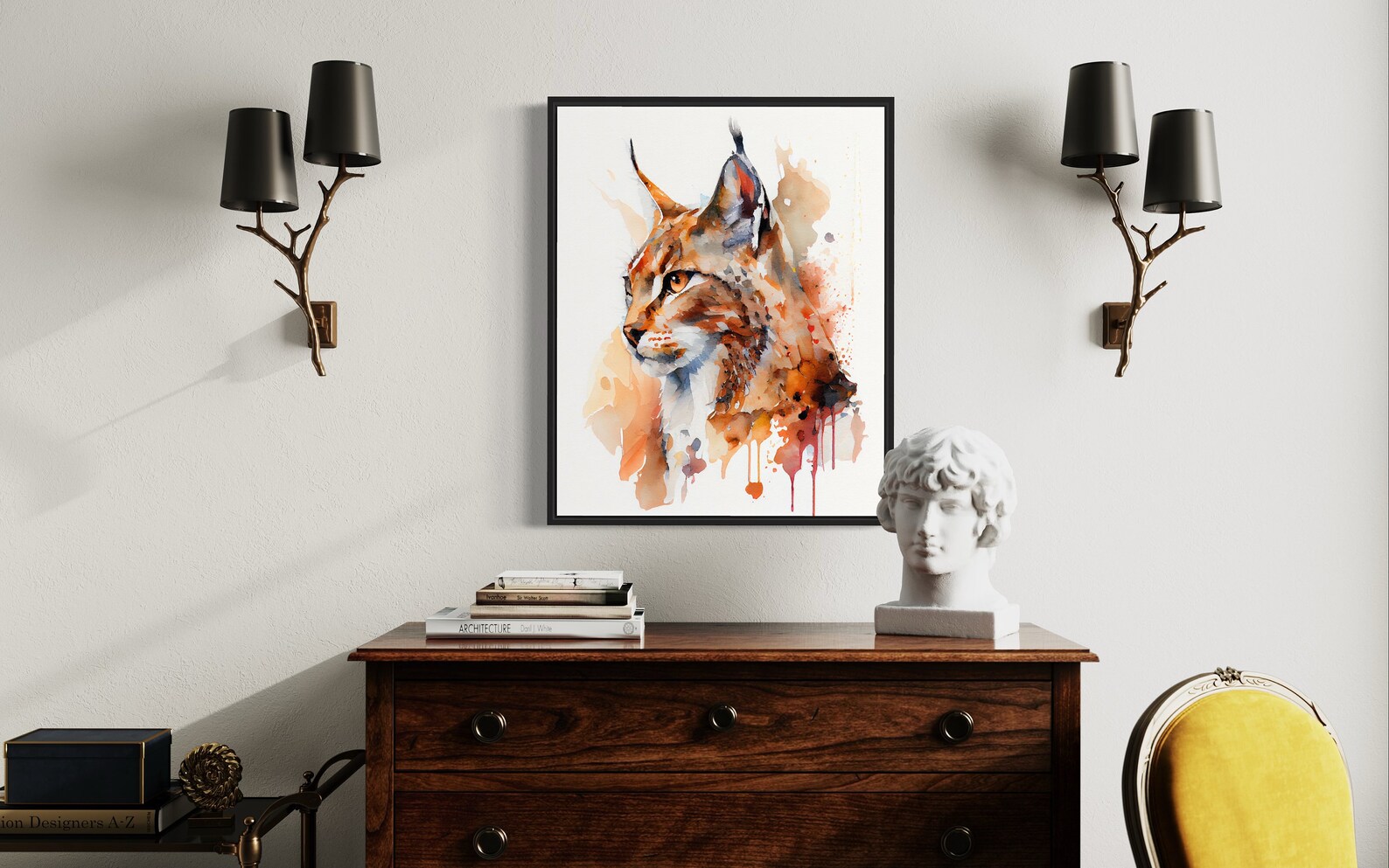 Balkan Lynx Watercolor Art Print Balkan Lynx Monitor Painting - Etsy