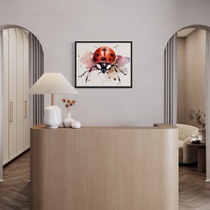 Ladybug Watercolor Art Print, Ladybug Wall Art Poster, Original Artwork ...