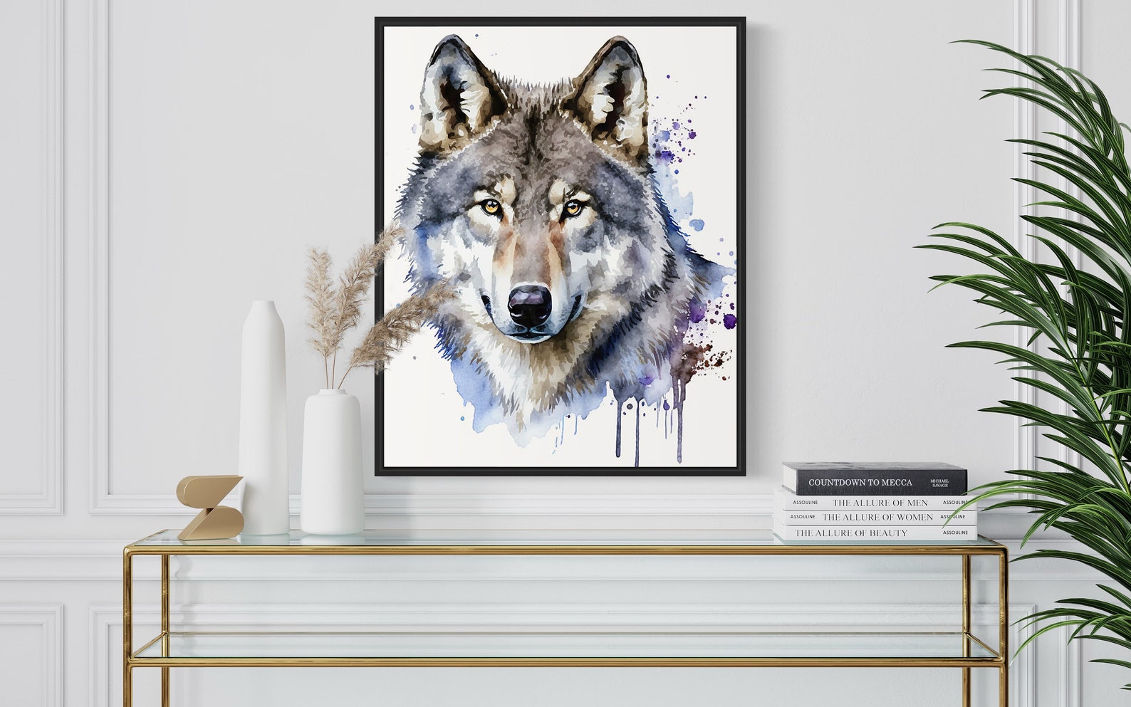 Gray Wolf Watercolor Art Print Gray Wolf Painting Wall Art - Etsy