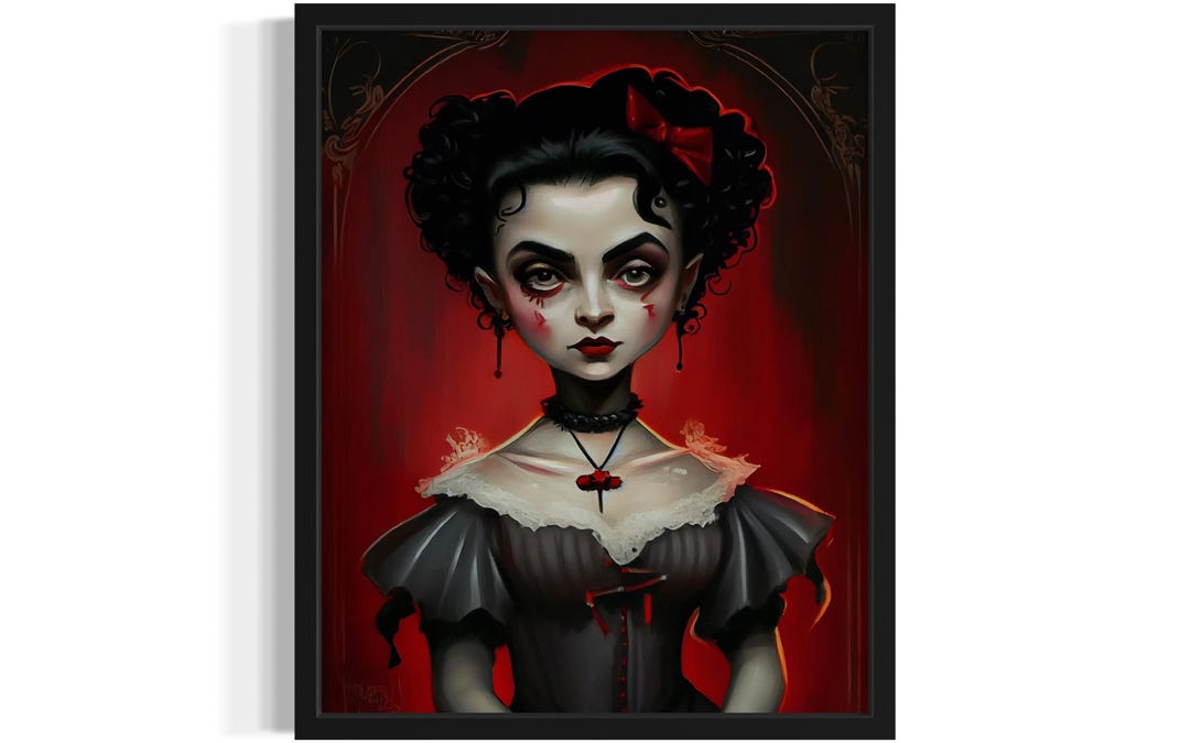 Betty Boop Art Print, Scary Spooky Gothic Wall Art Painting Decor Photo ...