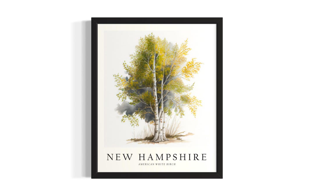 New Hampshire Tree States Poster Art Print, Living Room Wall Art Poster ...