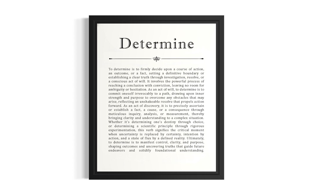 Determine Motivational Quote Success Poster Art Print, Living Room Wall ...