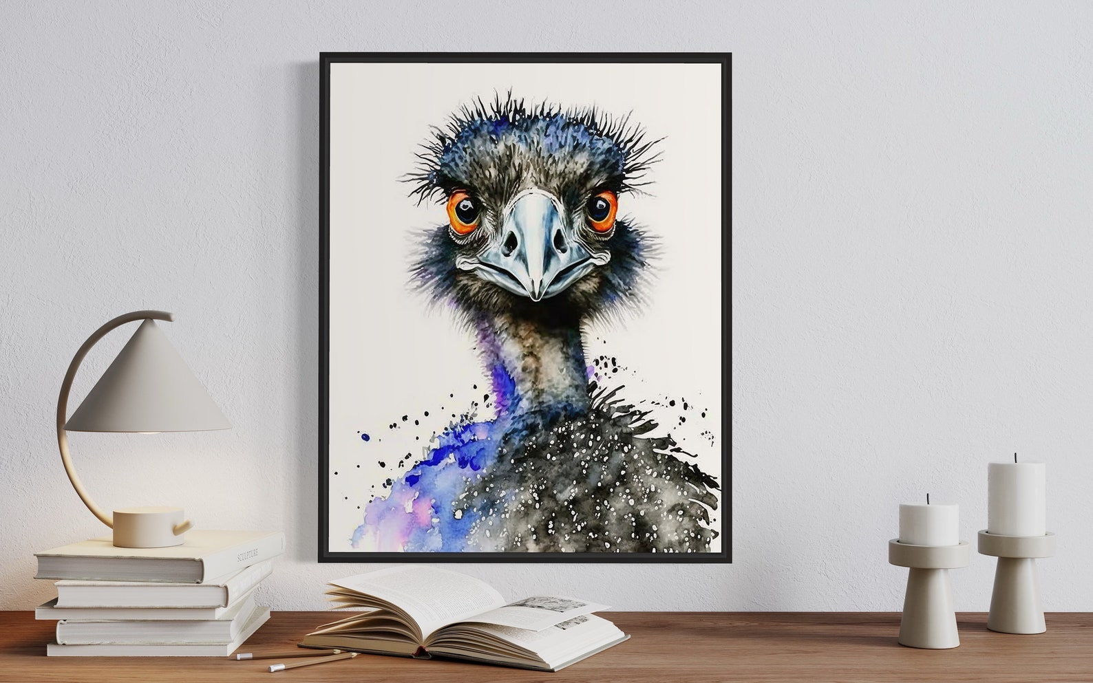 Emu Watercolor Art Print Emu Painting Wall Art Decor - Etsy