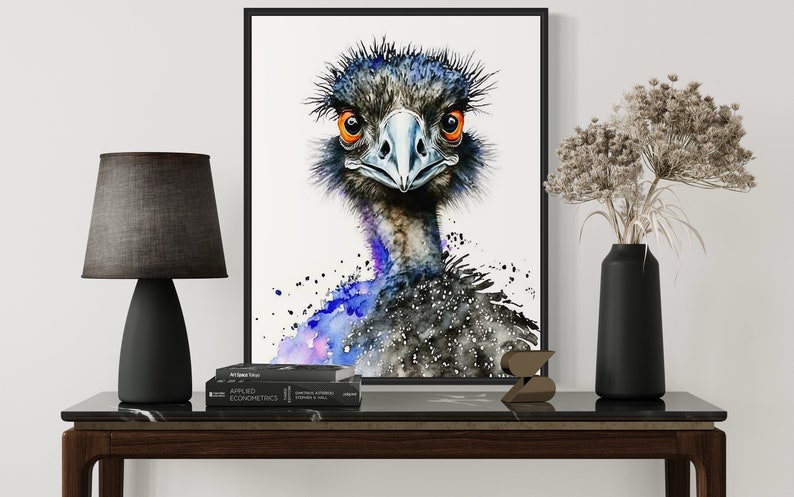 Emu Watercolor Art Print Emu Painting Wall Art Decor - Etsy