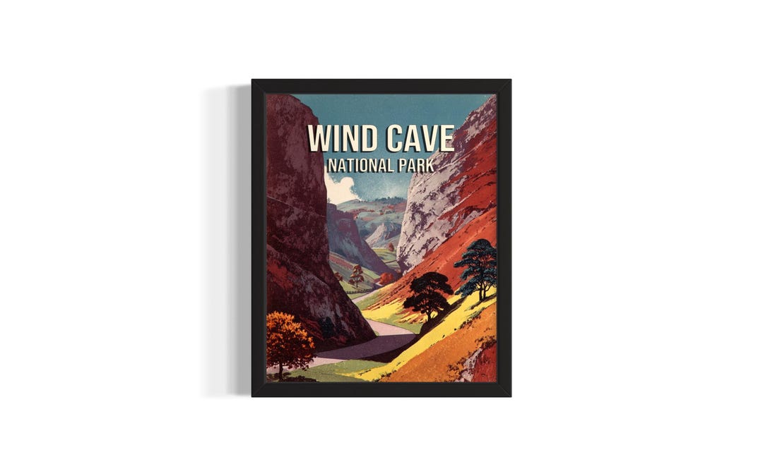 Wind Cave National Parks Poster Art Print, Living Room Wall Art Poster ...