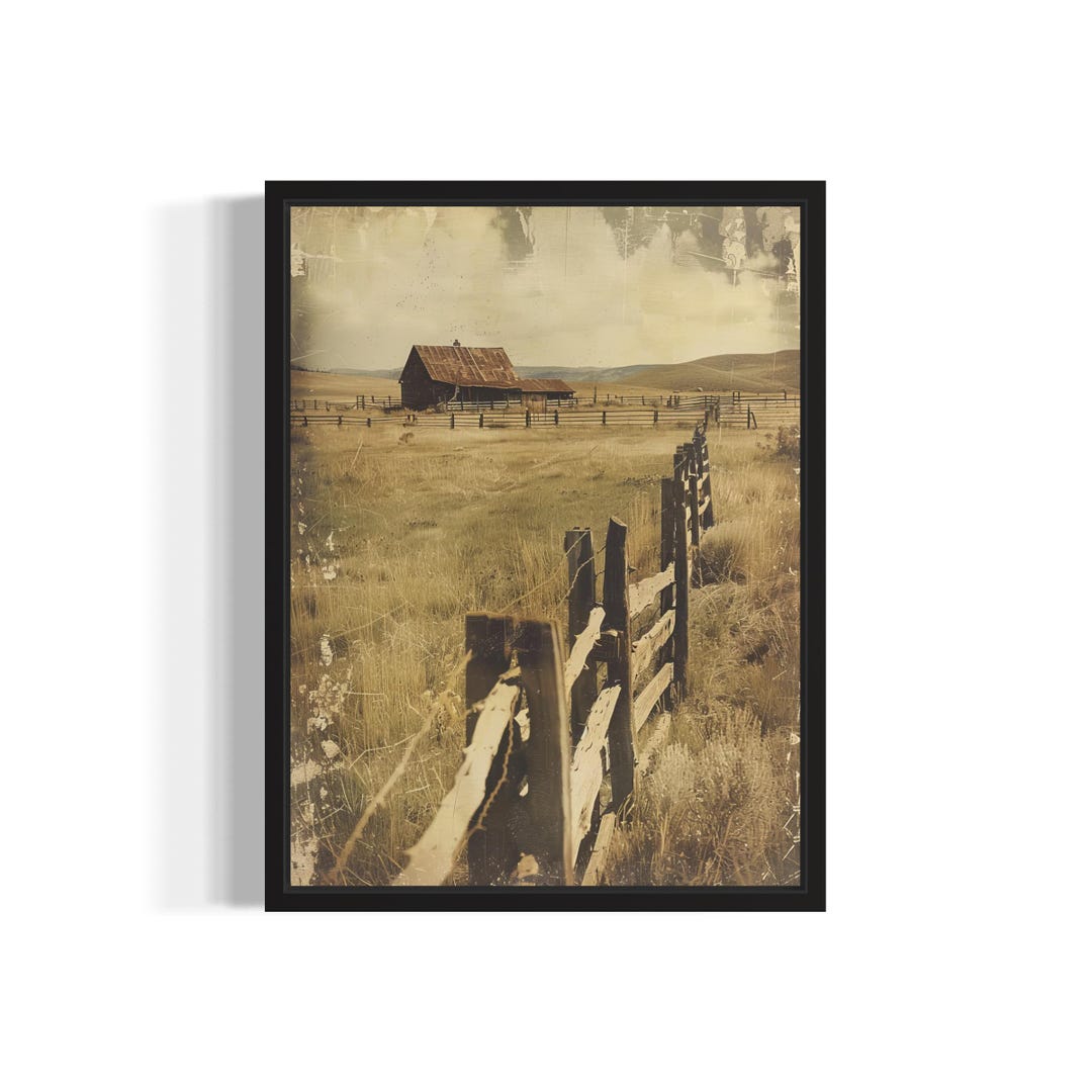Cattle Ranch Poster Art Print, Vintage Gothic Wall Art Painting Decor ...