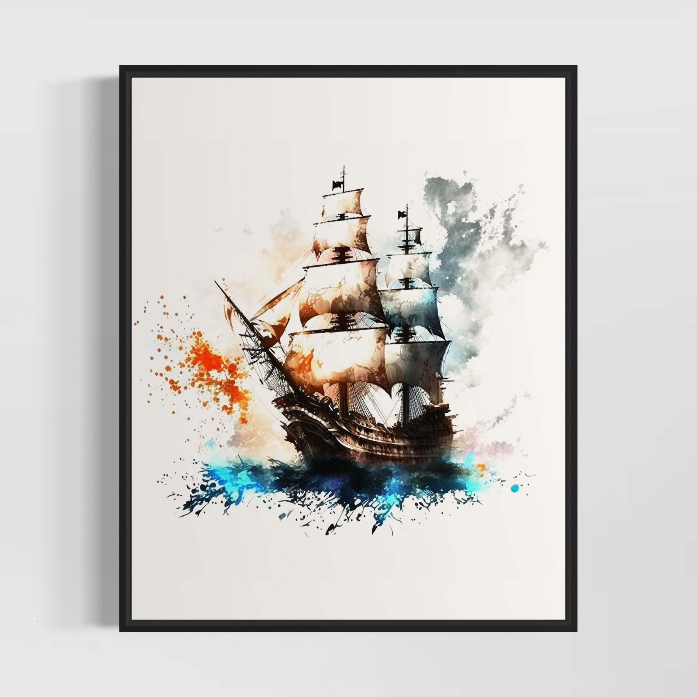 Pirate Ship Painting Abstract