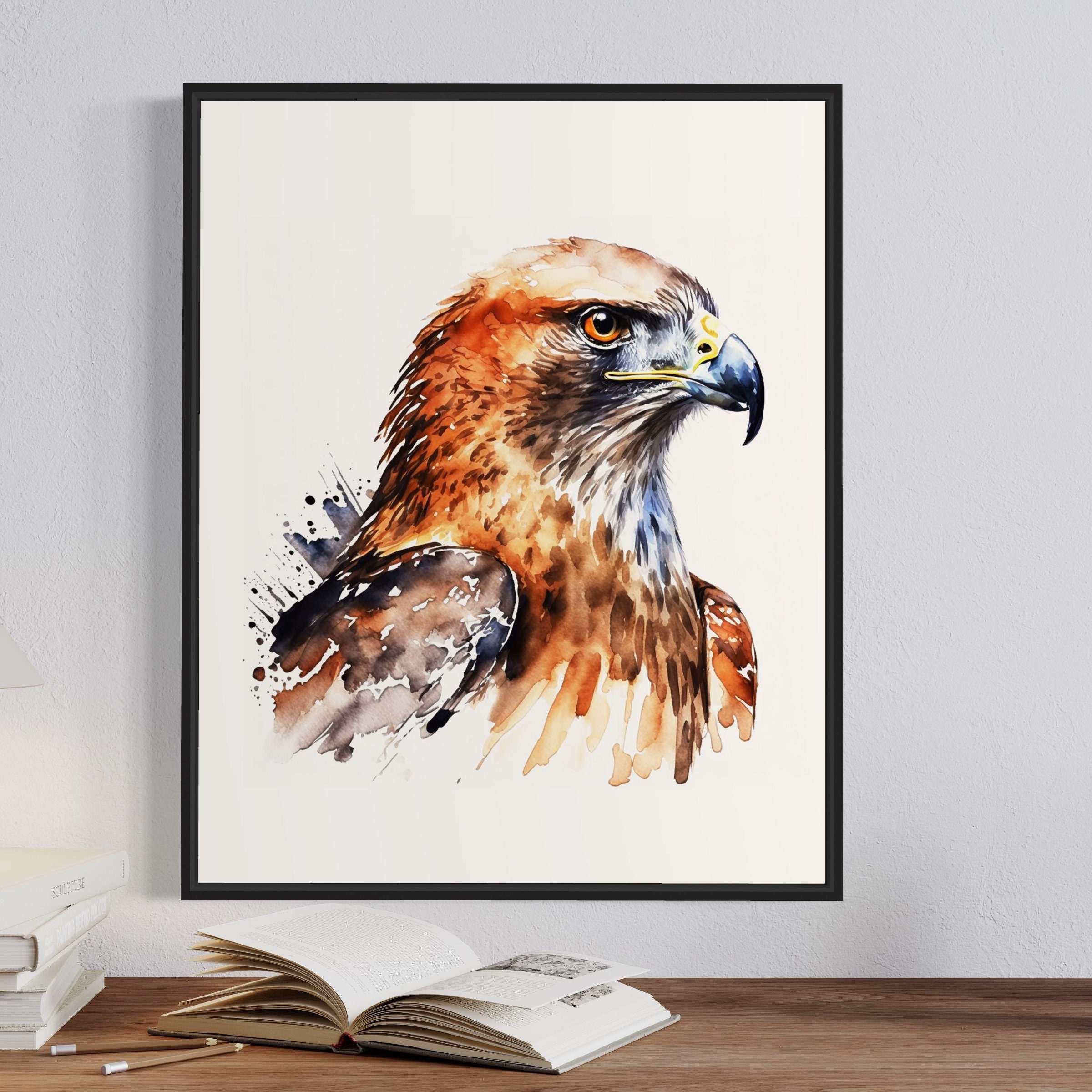 Hawk Painting Watercolor