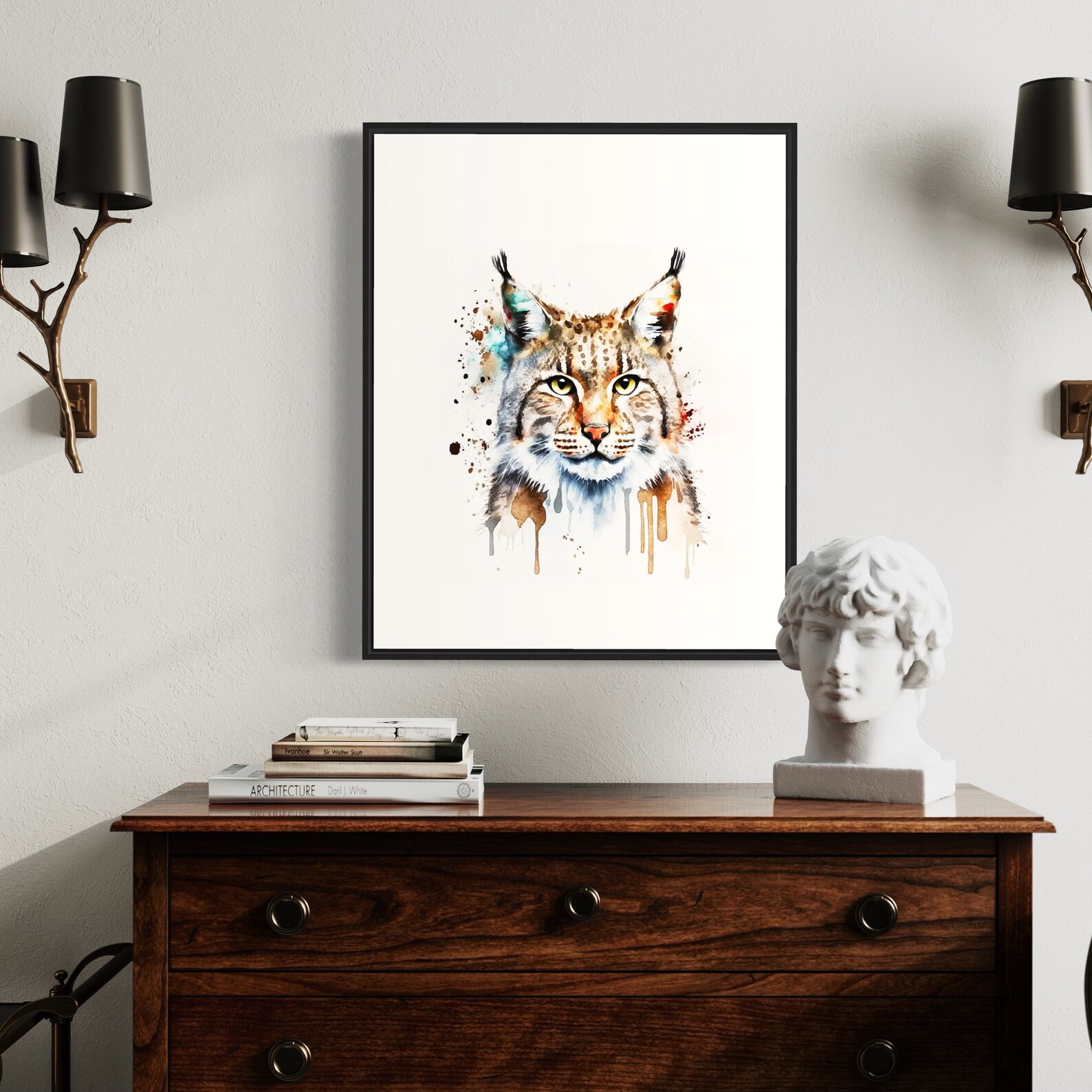 Bobcat Watercolor Art Print, Bobcat Painting Wall Art Decor, Original ...