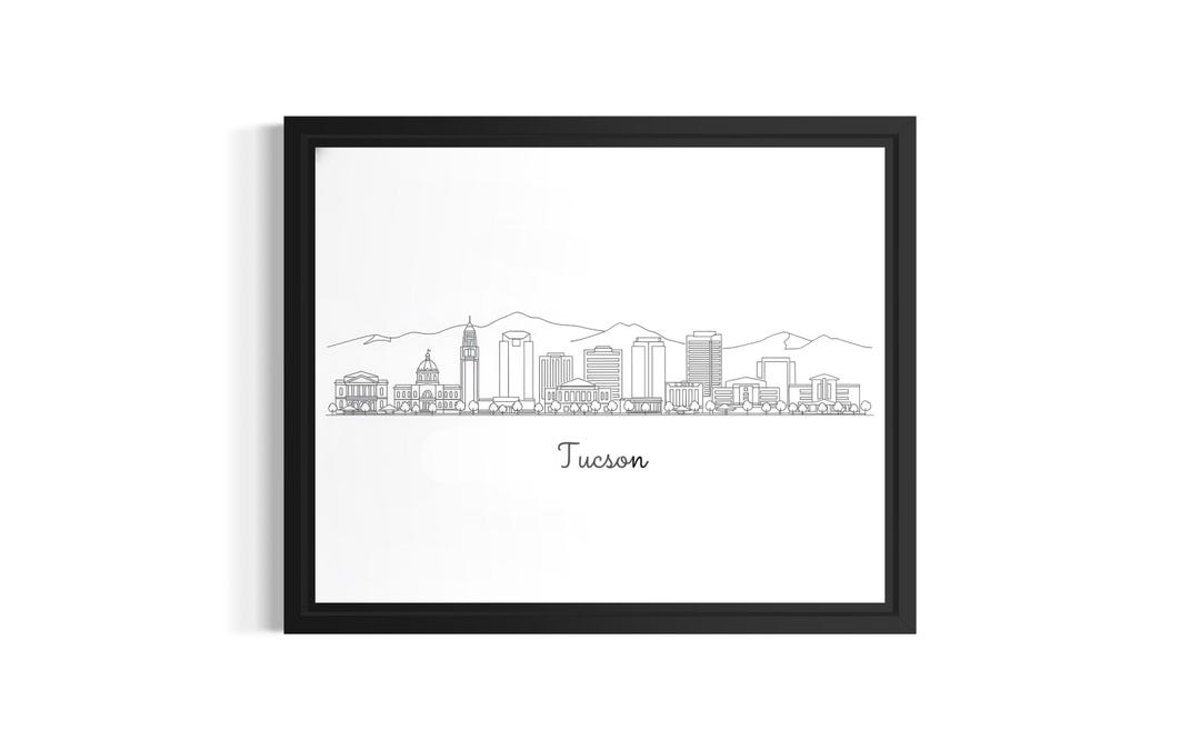 Tucson, Arizona Line Art US Cities Poster Art Print, Living Room Wall ...