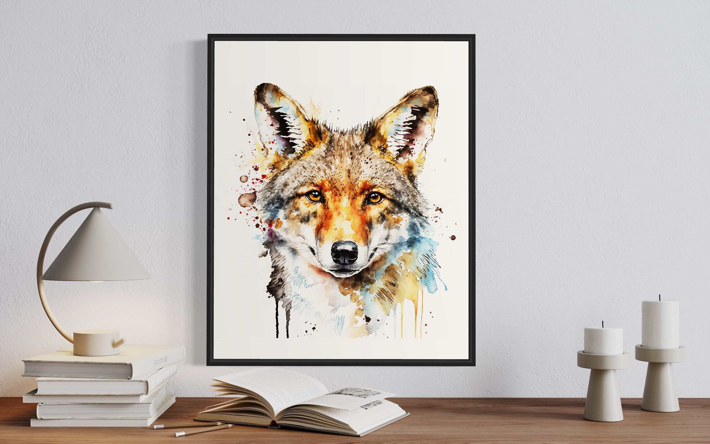 Coyote Watercolor Art Print Coyote Painting Wall Art Decor - Etsy