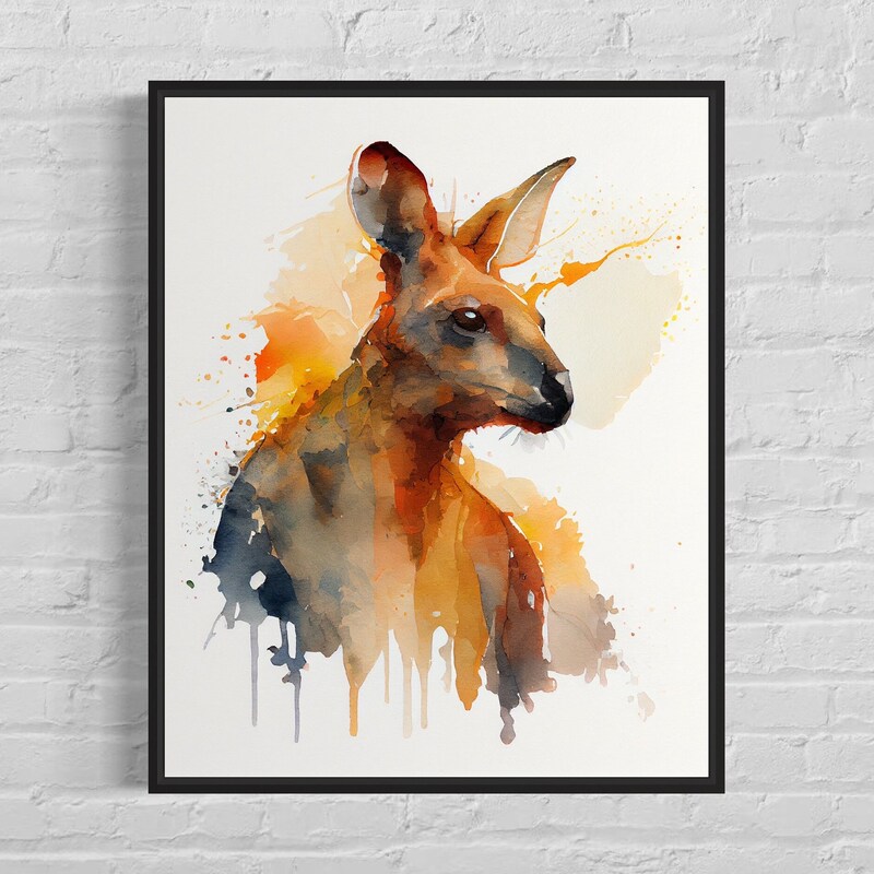 Kangaroo Watercolor - Etsy