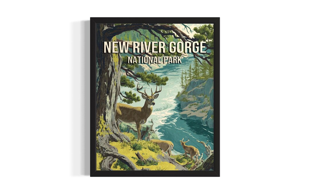 New River Gorge National Parks Poster Art Print, Living Room Wall Art ...