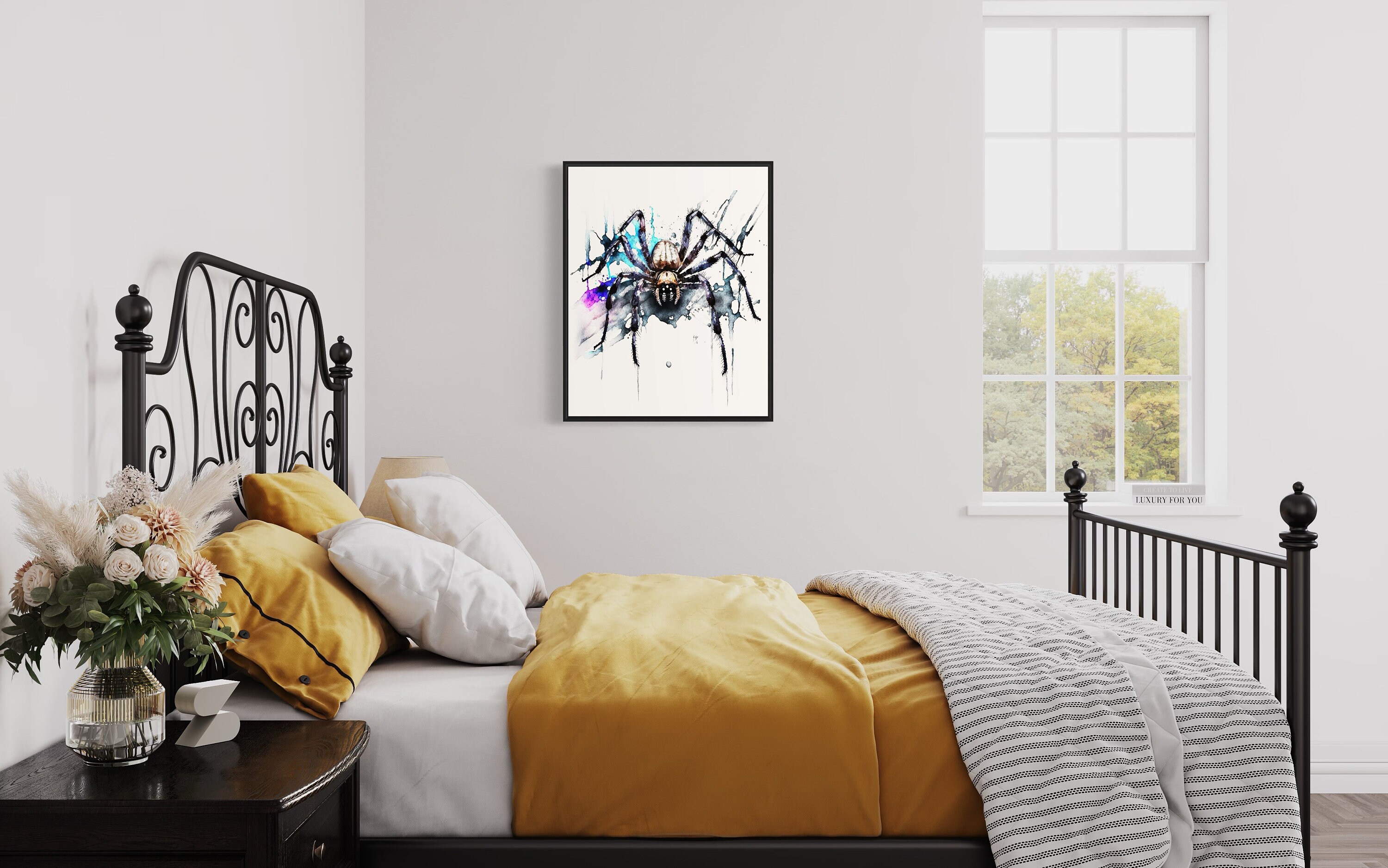 Spider Watercolor Art Print Spider Painting Wall Art Poster - Etsy