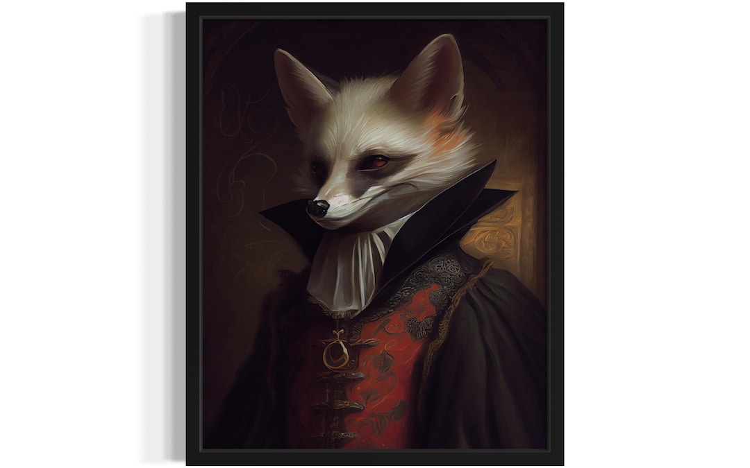 Fox Art Print, Scary Spooky Gothic Wall Art Painting Decor Photo - Etsy