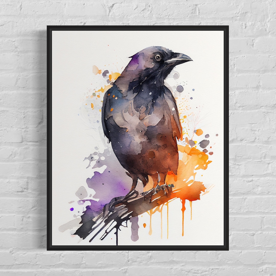 Jackdaw Watercolor Art Print, Jackdaw Painting Watercolor, Jackdaw ...