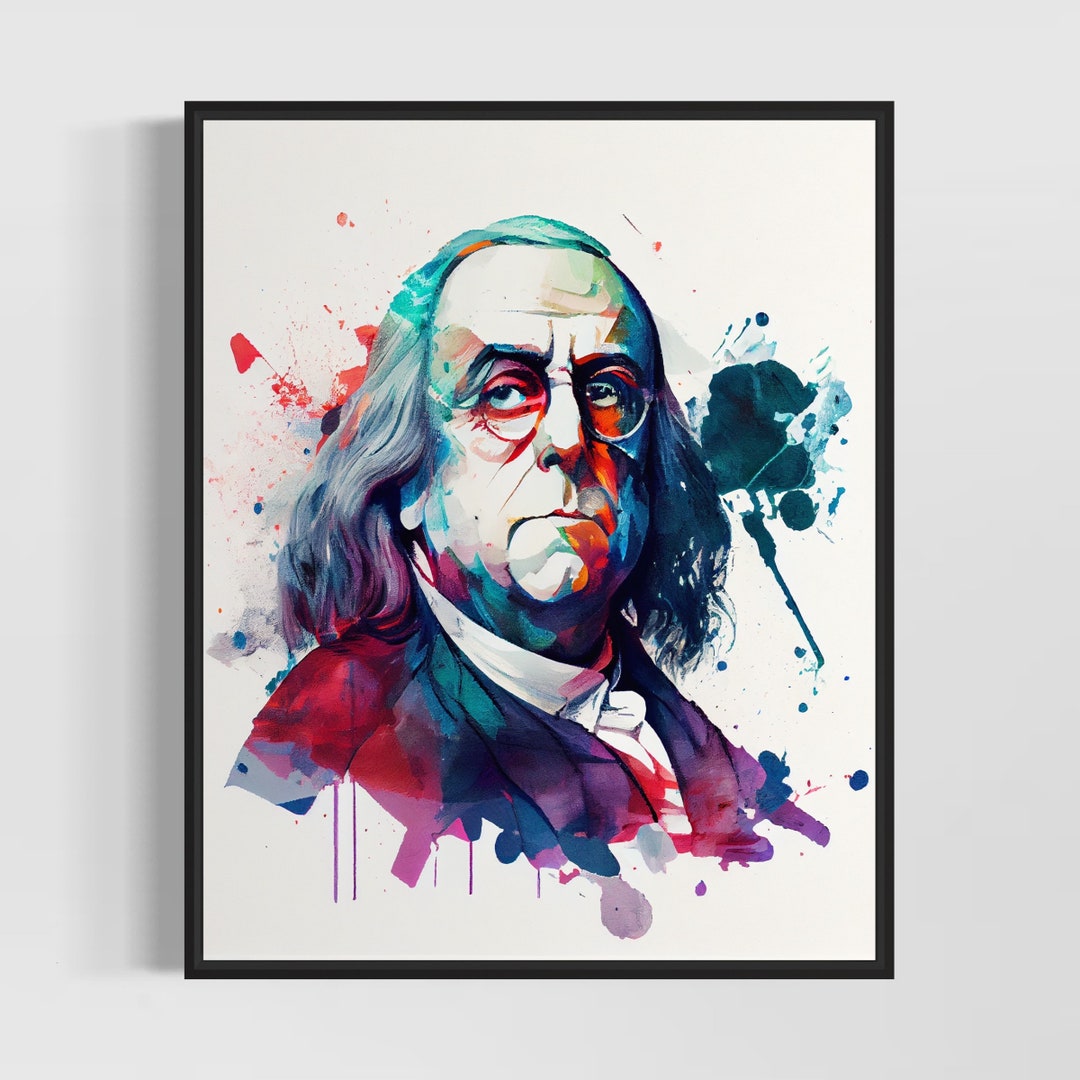 Benjamin Franklin Watercolor Art Print Benjamin Franklin - Etsy