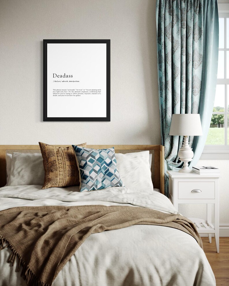 Deadass Genz and Millenial Slang Poster Art Print, Living Room Wall Art ...