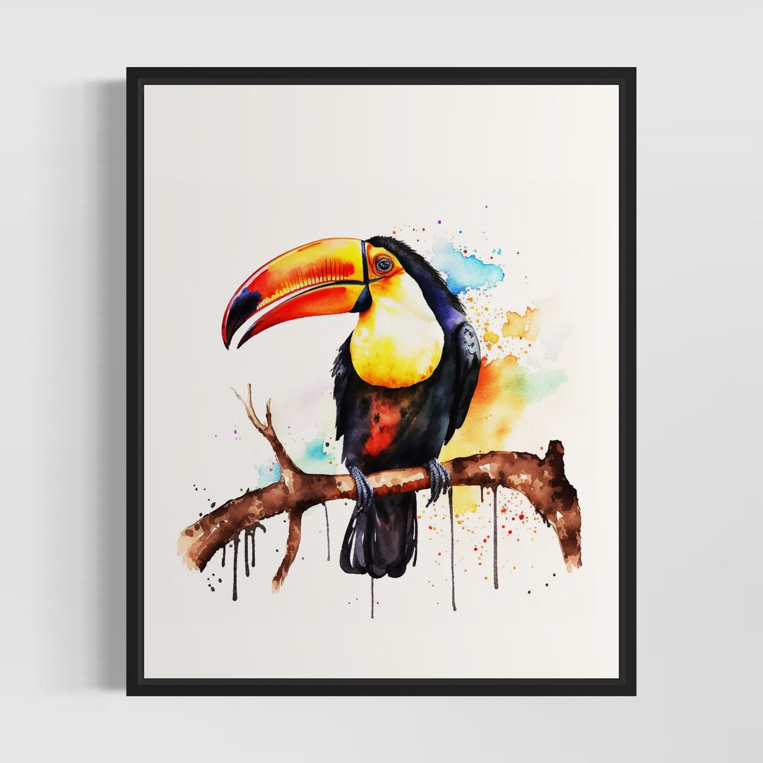 Toucan Watercolor Art Print, Toucan Wall Art Poster, Original Artwork ...