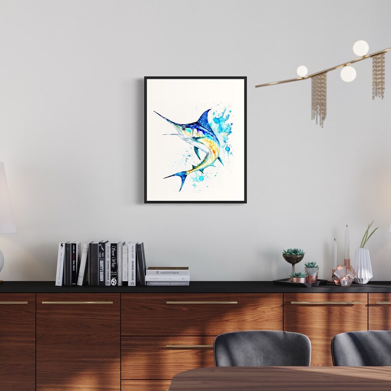 Billfish Watercolor Art Print Billfish Painting Wall Art - Etsy