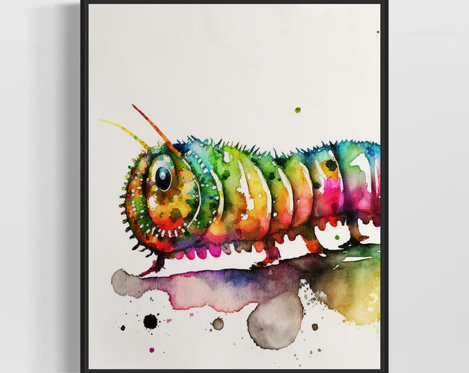 Raupe, Raupe Illustration, Tier Aquarell, Kinderzimmer Dekor ...