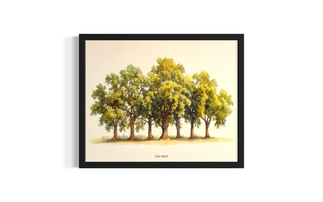 Oak Trees Poster Art Print, Living Room Wall Art Poster, Original ...