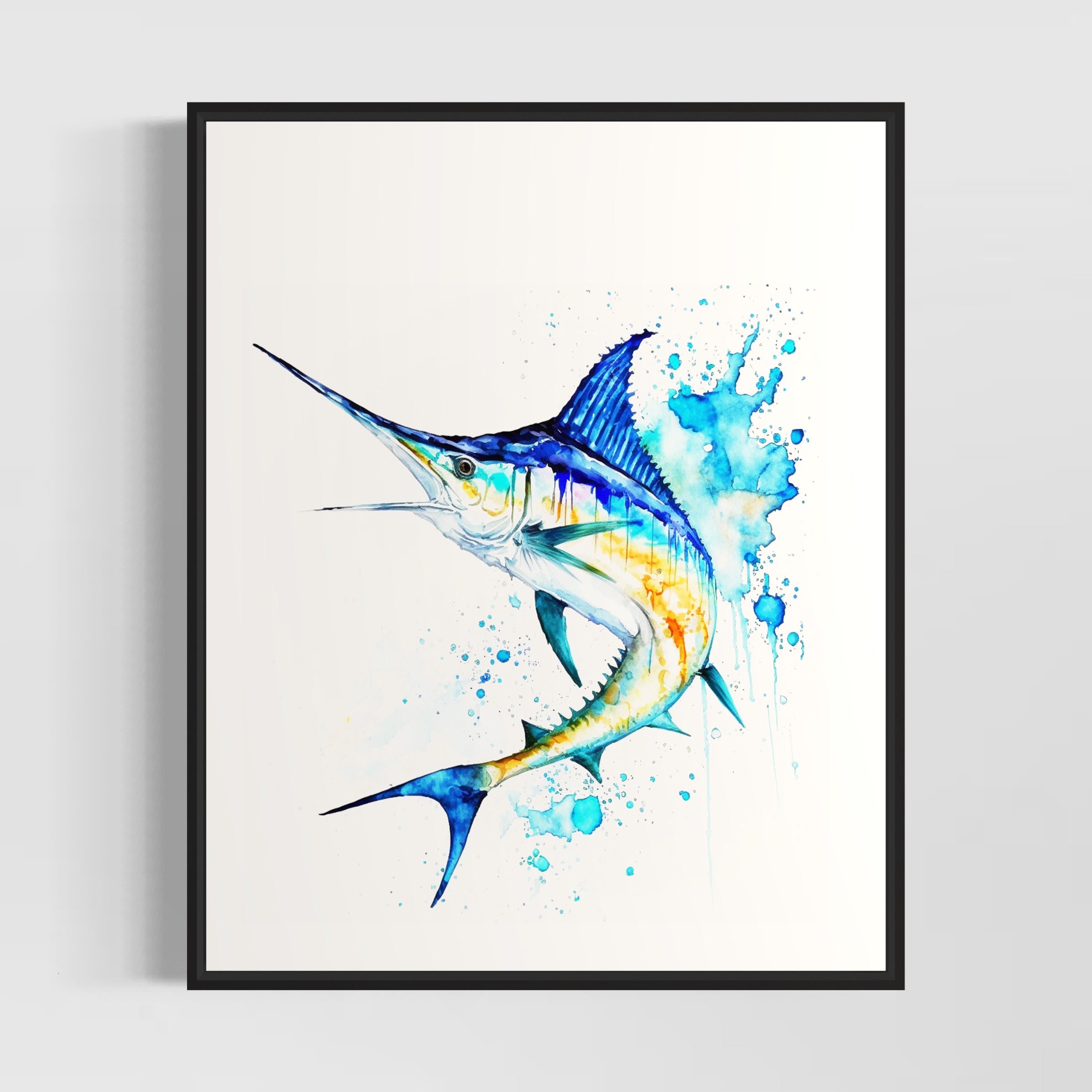 Billfish Watercolor Art Print Billfish Painting Wall Art - Etsy
